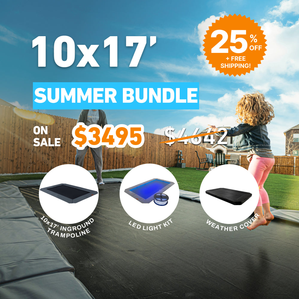 Ultimate Bundle! 25% OFF 10'x17' Rectangle In-ground Trampoline