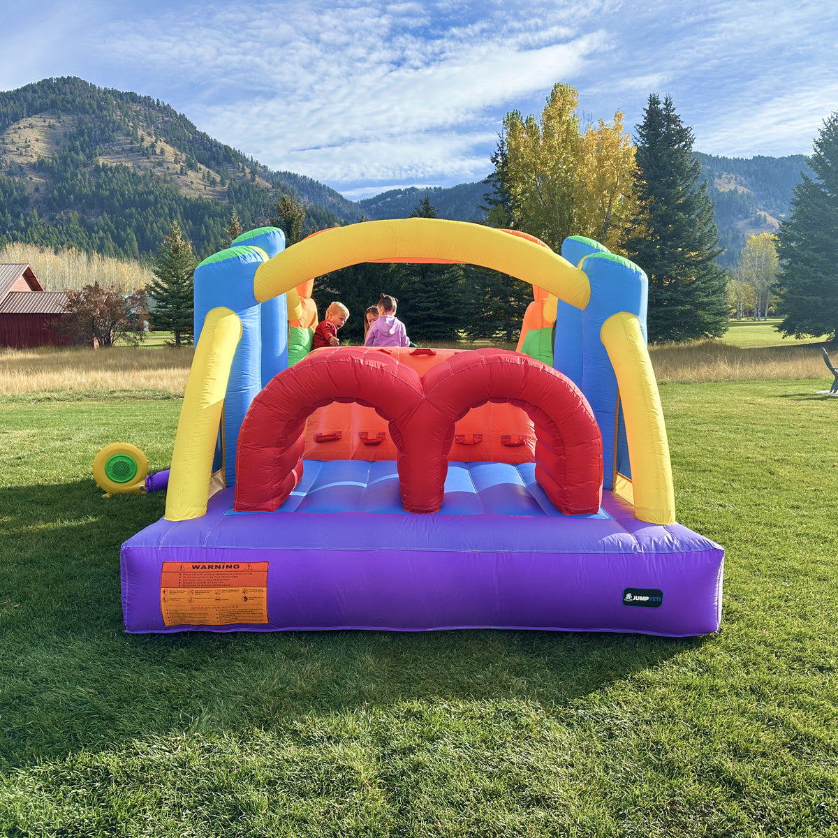 Rainbow Rush Obstacle Course with Slide | Bounce House