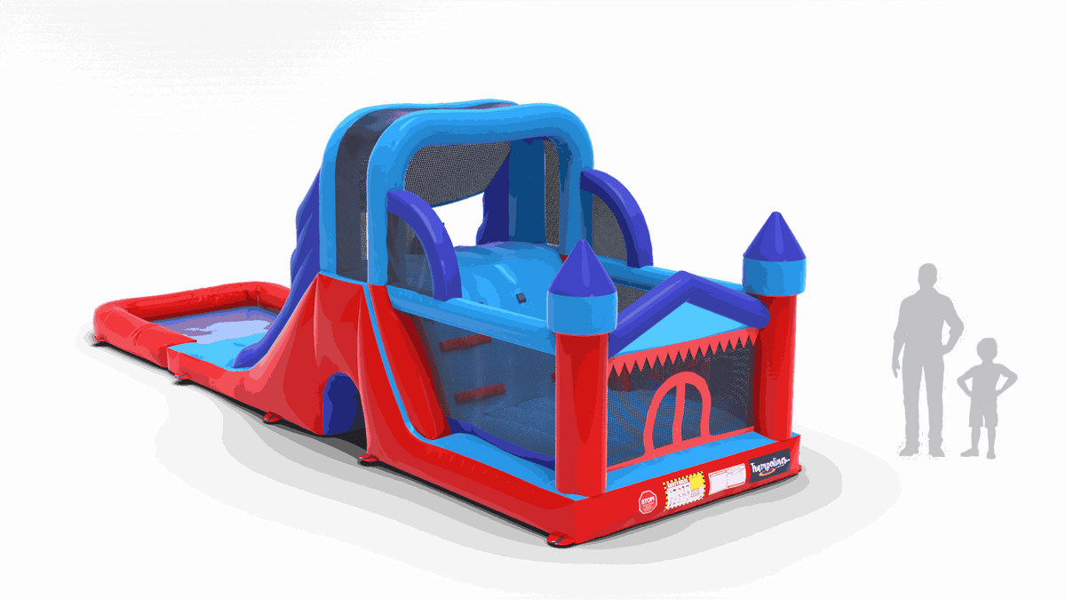 Inflatable Water Splash Waterslide Combo For Sale